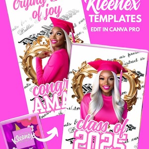 2025 Graduation Pocket Tissue | Set of 8 Editable Canva Templates ...