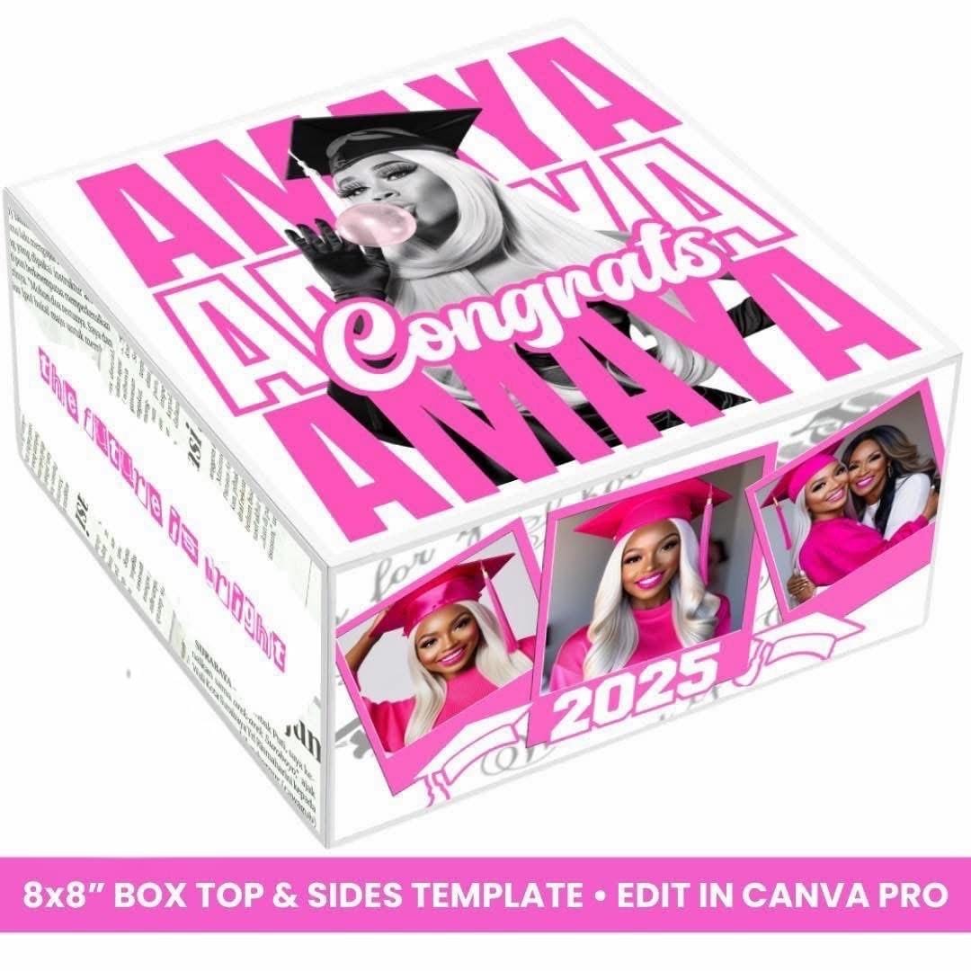 Grad Box Set of 3 Designs, Grad Gift Box, Class of 2025, Shoe Box ...