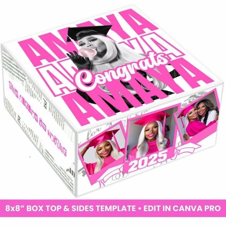 Personalized Grad Gift Box Template, Class of 2025 (digital Download ...