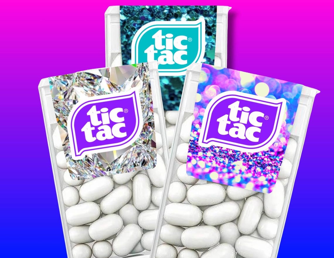 Tic Tac Label Wraps Digital Download | Editable Canva Template | Trendy ...