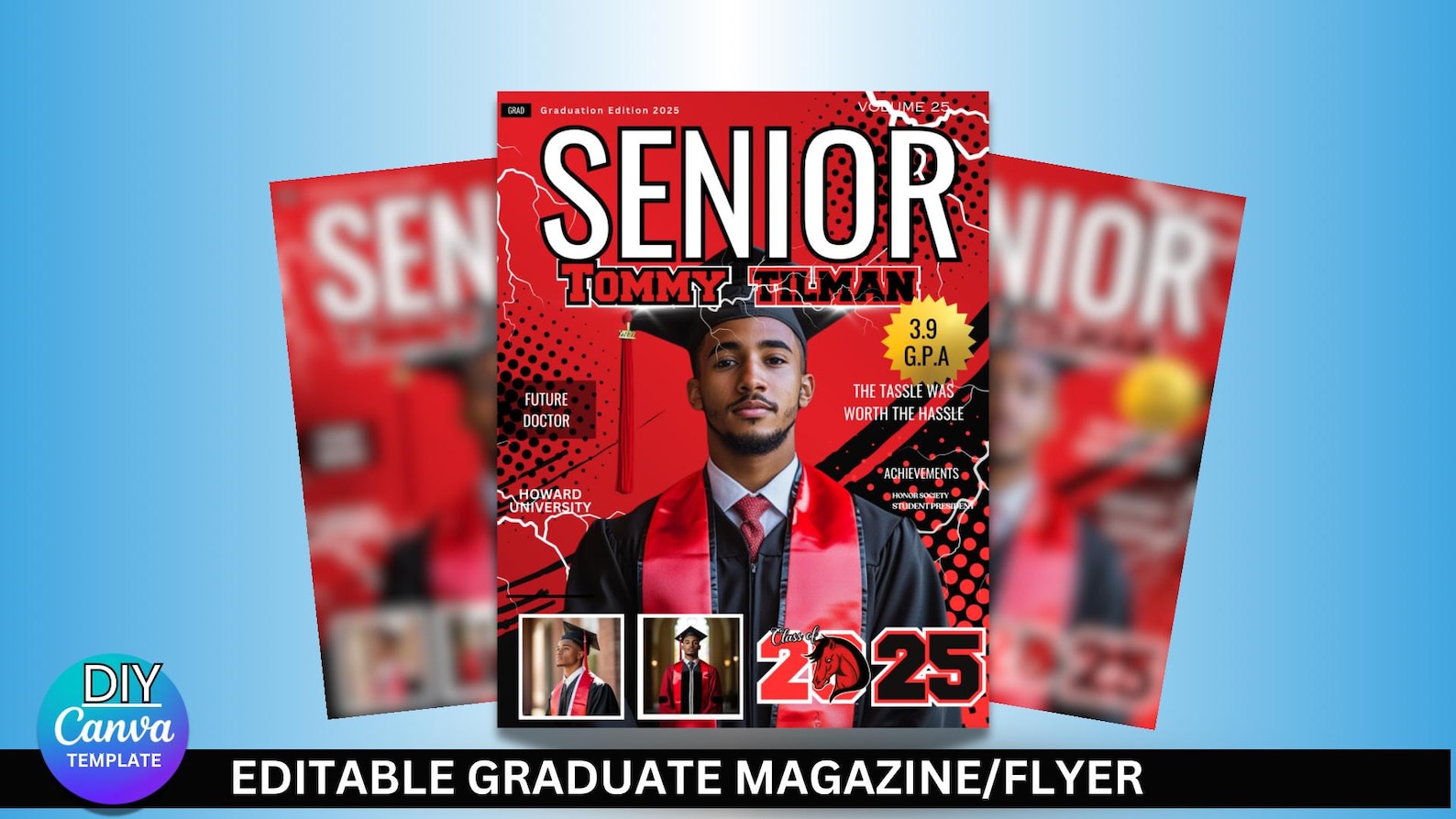 2025 Graduation Magazine Cover Templates | Senior Keepsake (editable ...
