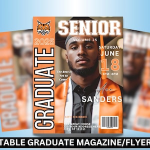 2025 Graduation Magazine Cover Templates | Senior Keepsake (editable ...