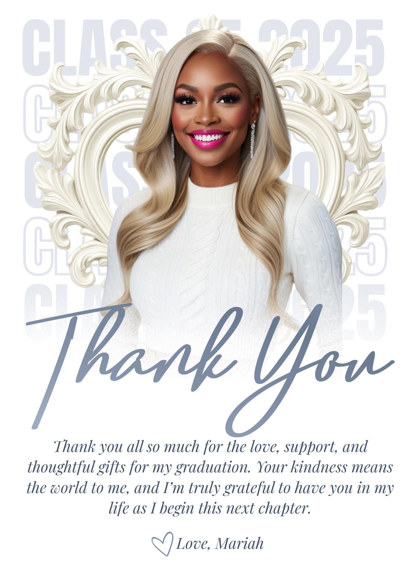 Graduation Thank You Card Templates | Class of 2025 (editable Canva) - Etsy