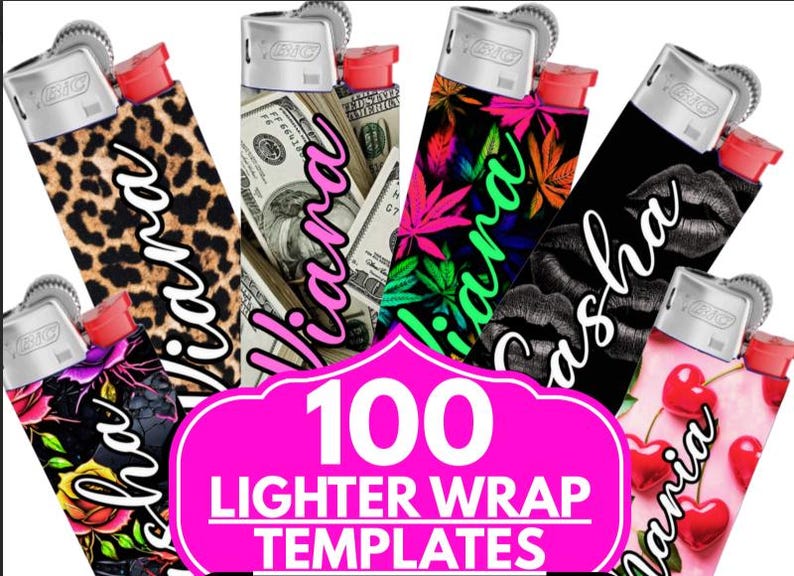 Editable Lighter Wrap Templates | Custom BIC Lighter Skins (digital ...
