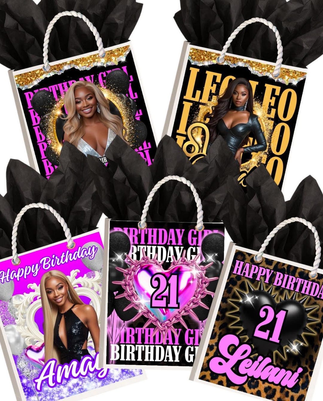 Editable Birthday Gift Bag Template | Personalized Party Favor Bag ...