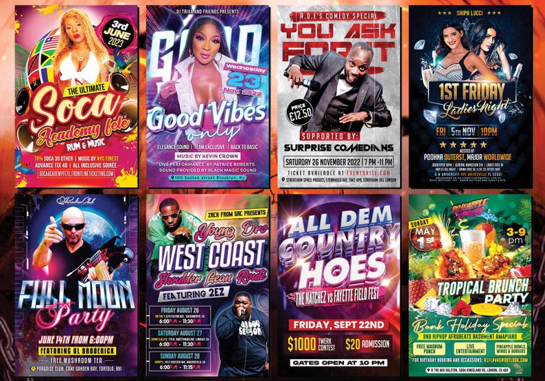 Custom Event Flyer Design, Party & Social Media Graphics - Etsy