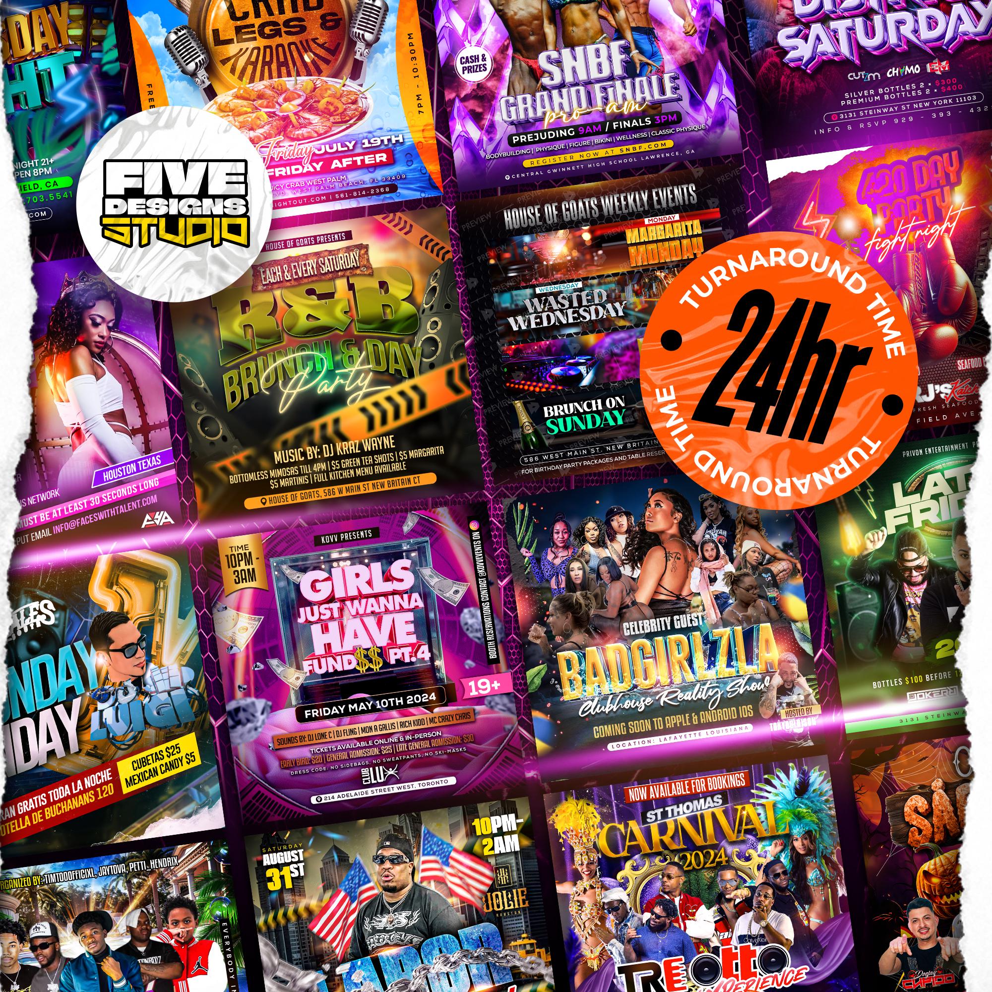 Custom Event Flyer Design, Party & Nightclub, 24 Hour Delivery - Etsy