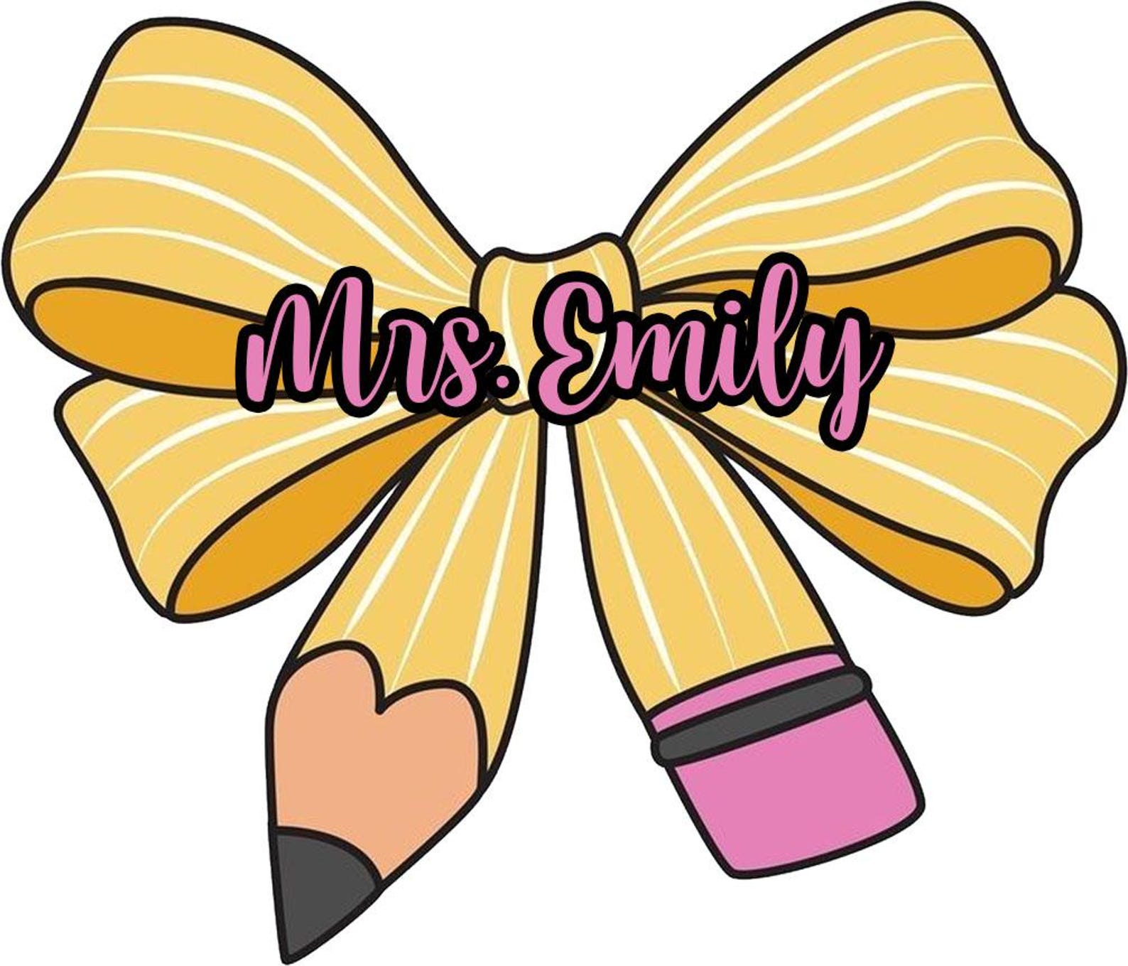 Personalized Teacher Bow - Etsy
