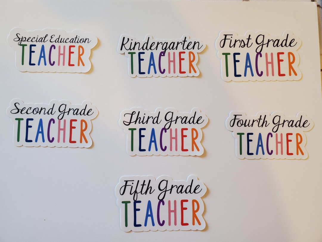 Teacher Grade Level Sticker - Etsy