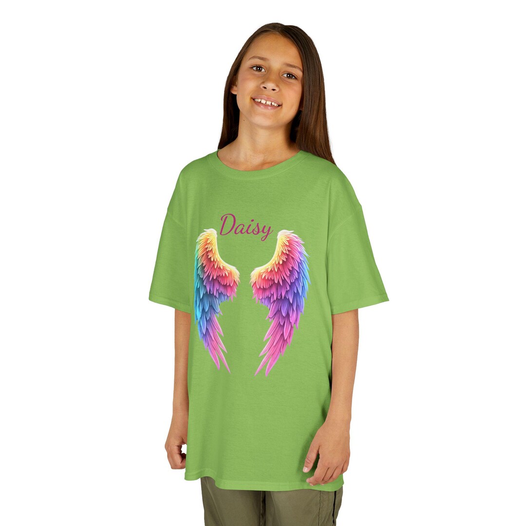 Kids T-shirt With Rainbow Angel Wings Design - Colorful Child's Tee ...