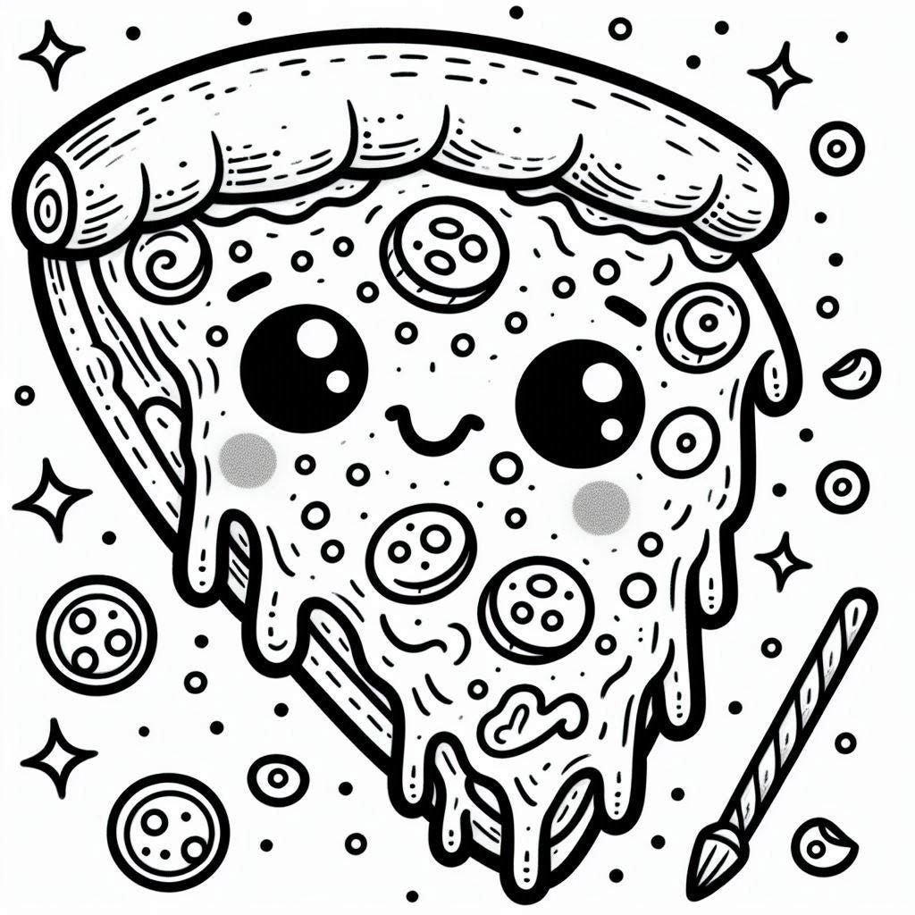 Smiley Friends and Party Food Coloring Book - Etsy
