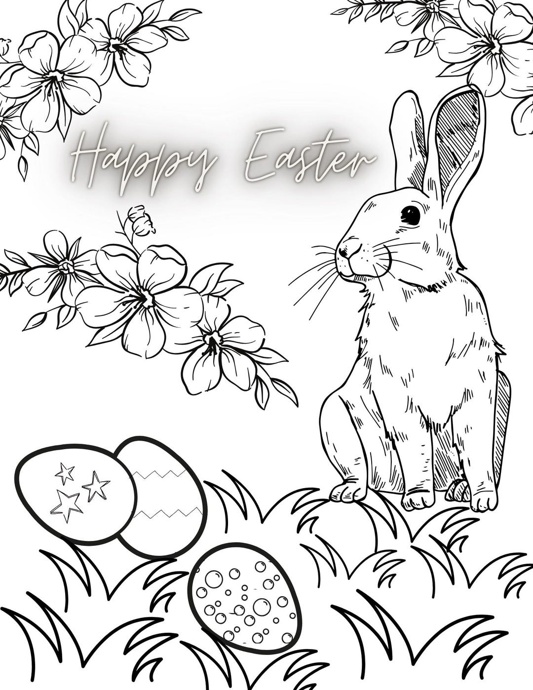 Printable Easter Coloring Design - Etsy