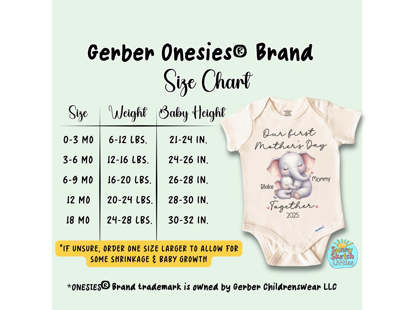Personalized Our First Mother's Day Together Baby Onesies® With Child's ...