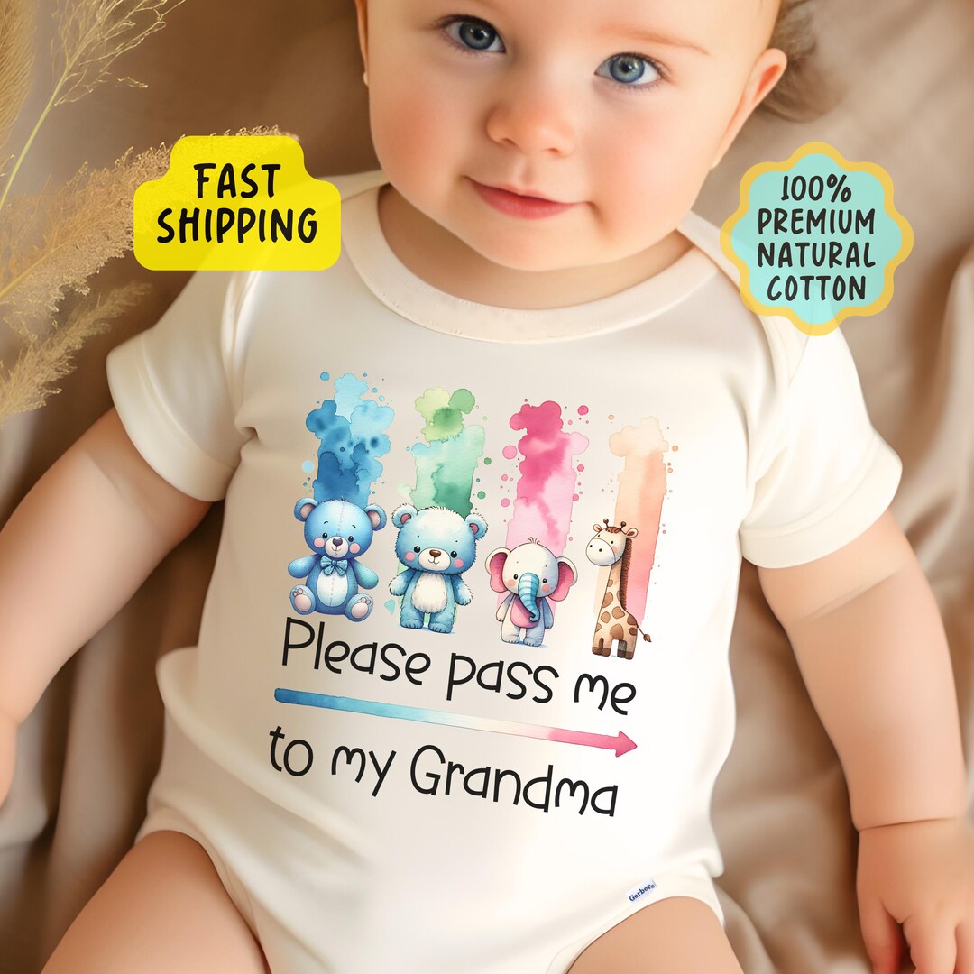 Funny Grandma Natural Baby Onesie®please Pass Me to My Grandma Onesie ...