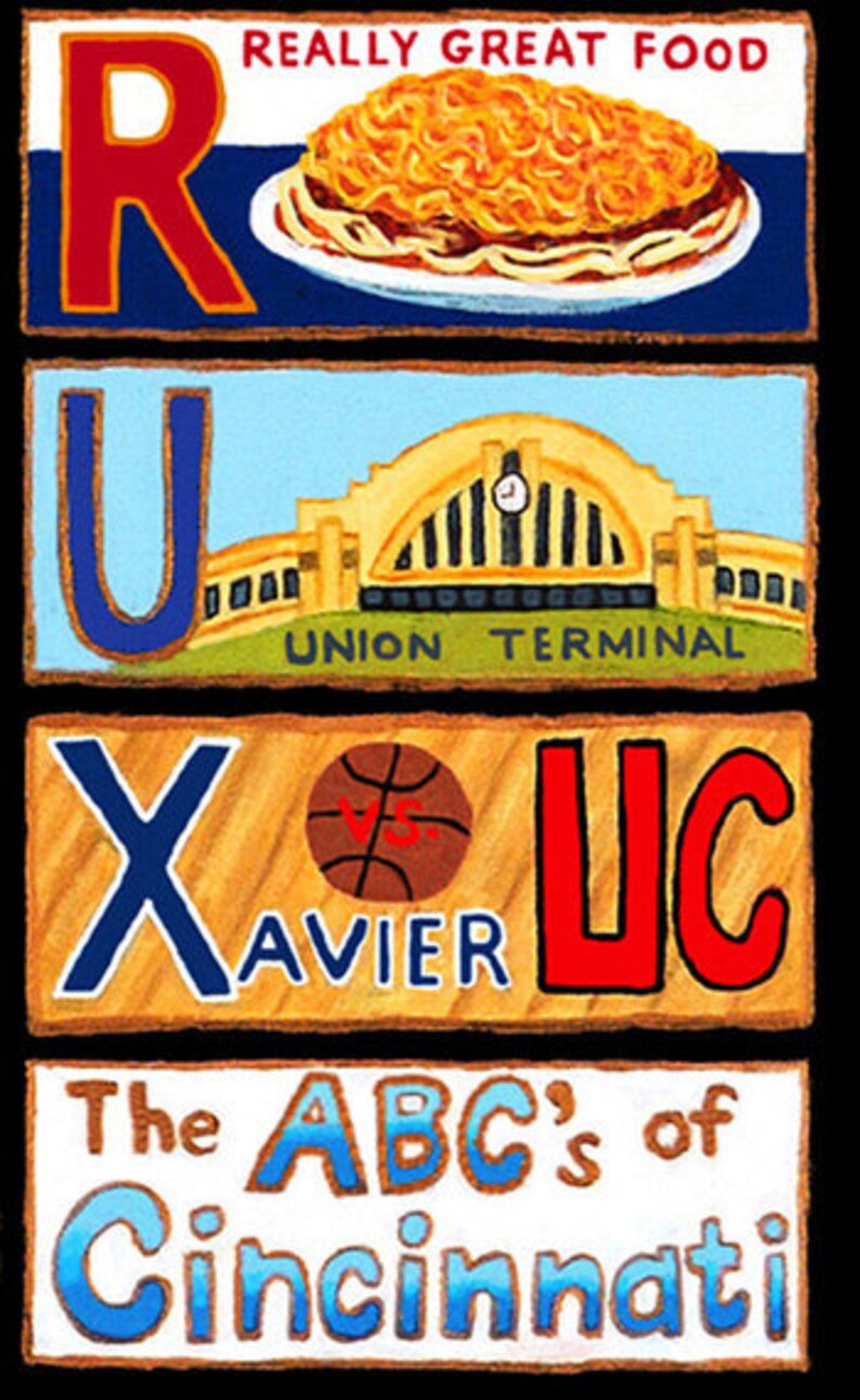 Cincinnati the Abc's of Cincinnati Notecards - Etsy