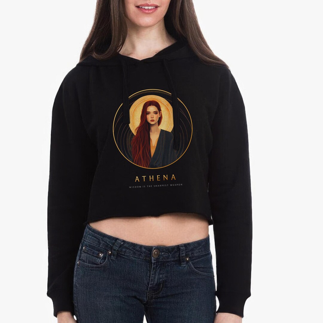 Greek Goddess Athena | Crop Top Hoodie | Trendy Apparel | Modern ...