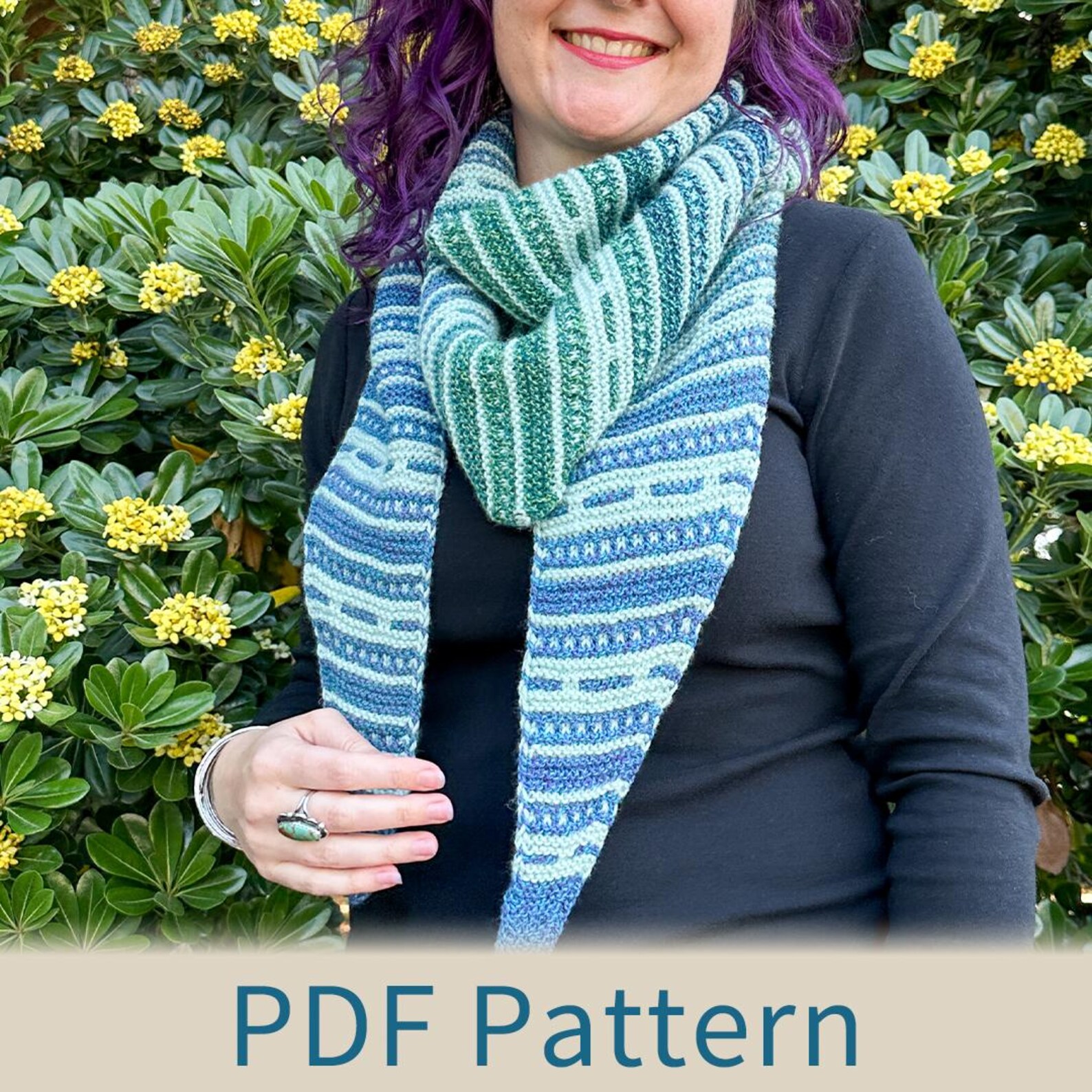 Deco Stripes Knitting Pattern PDF Download - Triangular Striped Mosaic ...