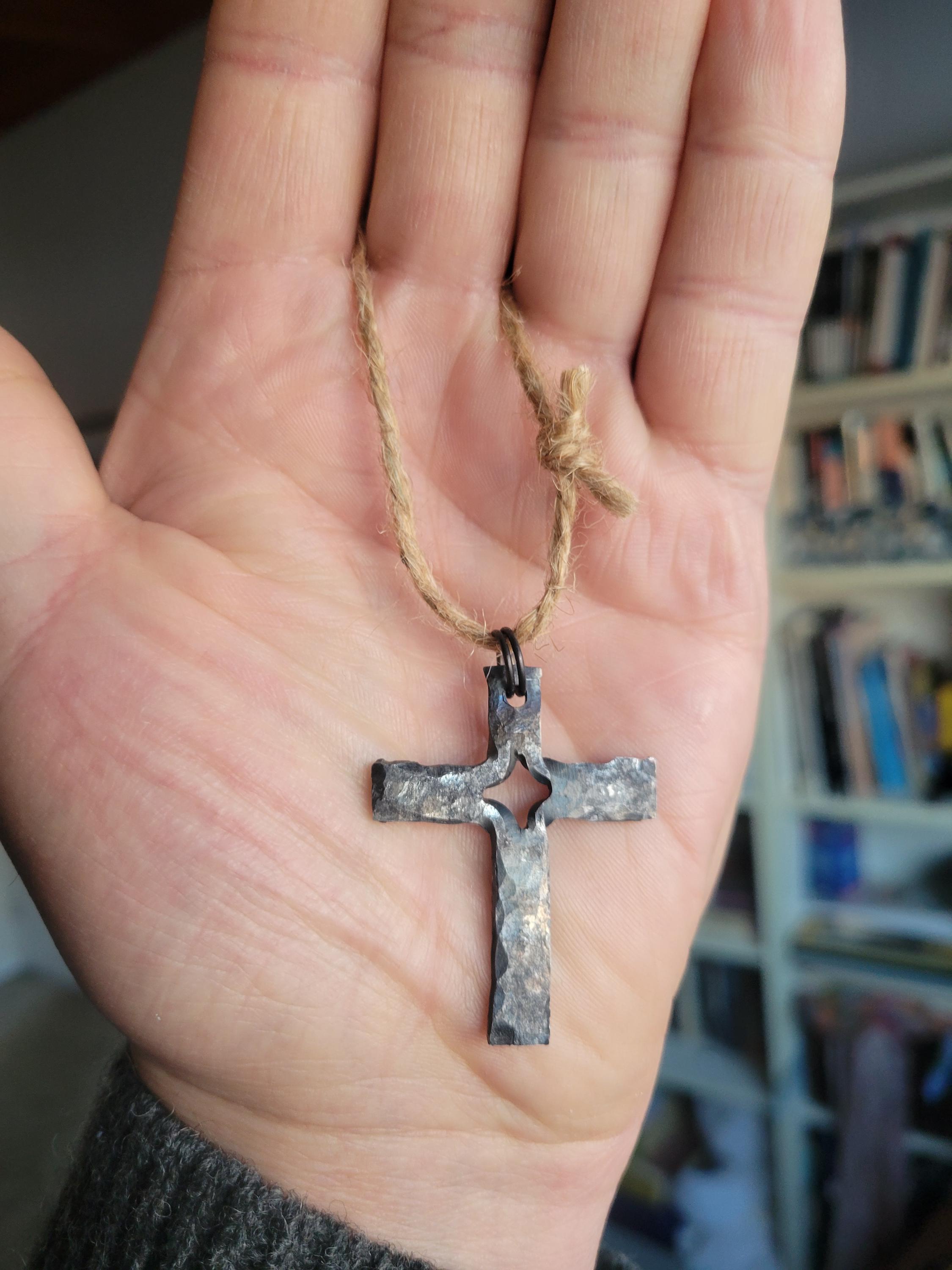 Hand-forged Split Cross Necklace - Etsy