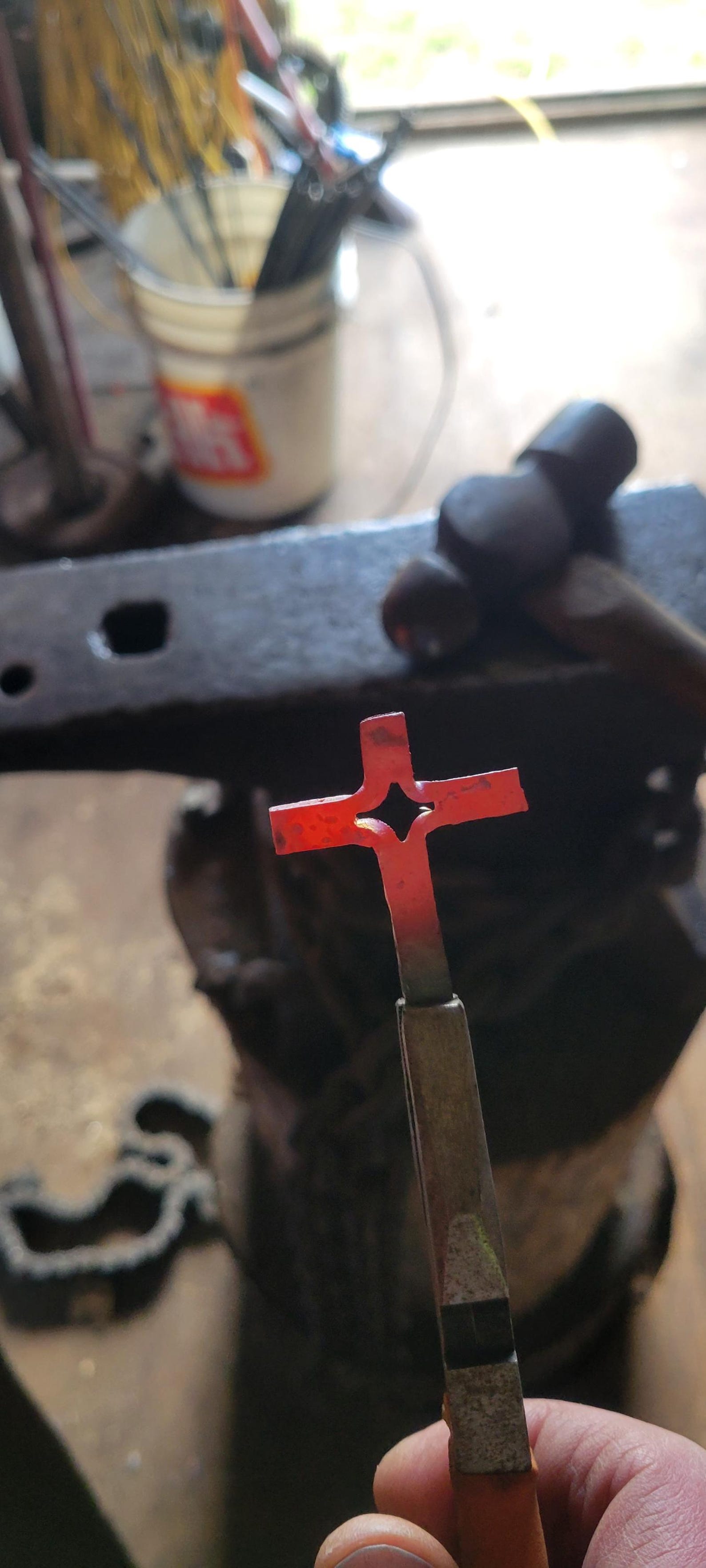 Hand-forged Split Cross Necklace - Etsy