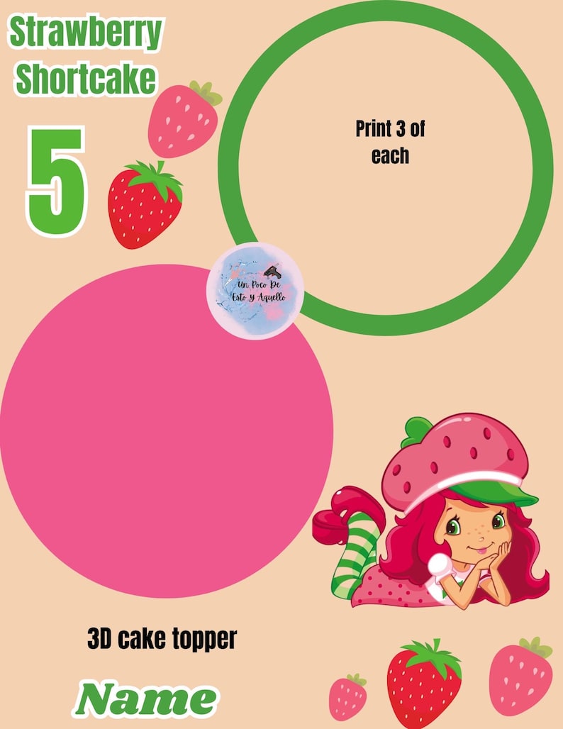 Strawberry Shortcake Cake Topper - Etsy