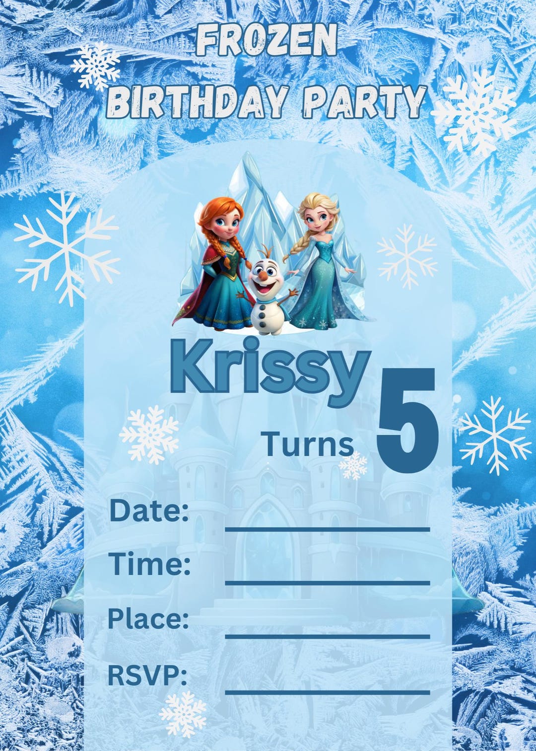 Frozen Invitation Card - Etsy