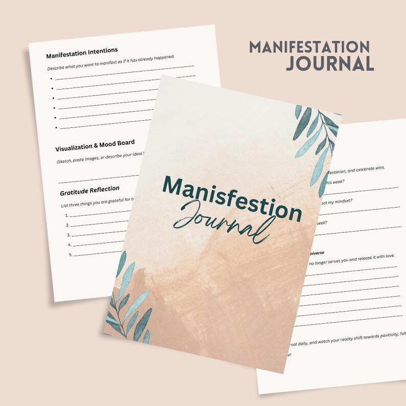 Manifestation Journal Printable Law of Attraction Planner Gratitude ...