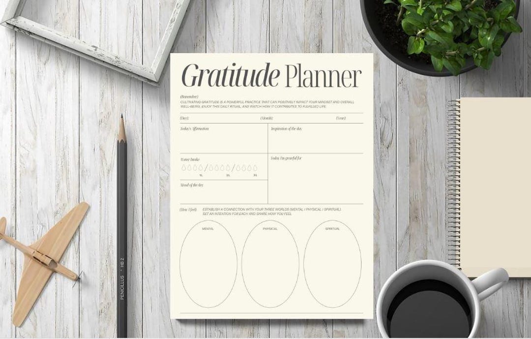 Gratitude Planner & Tracker – Printable Self Care Journal for ...