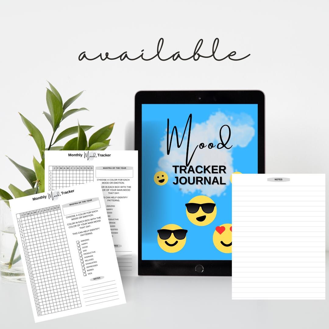 Mood Tracker Printable, A Year in Pixels, Mood Journal, Emotion Tracker ...