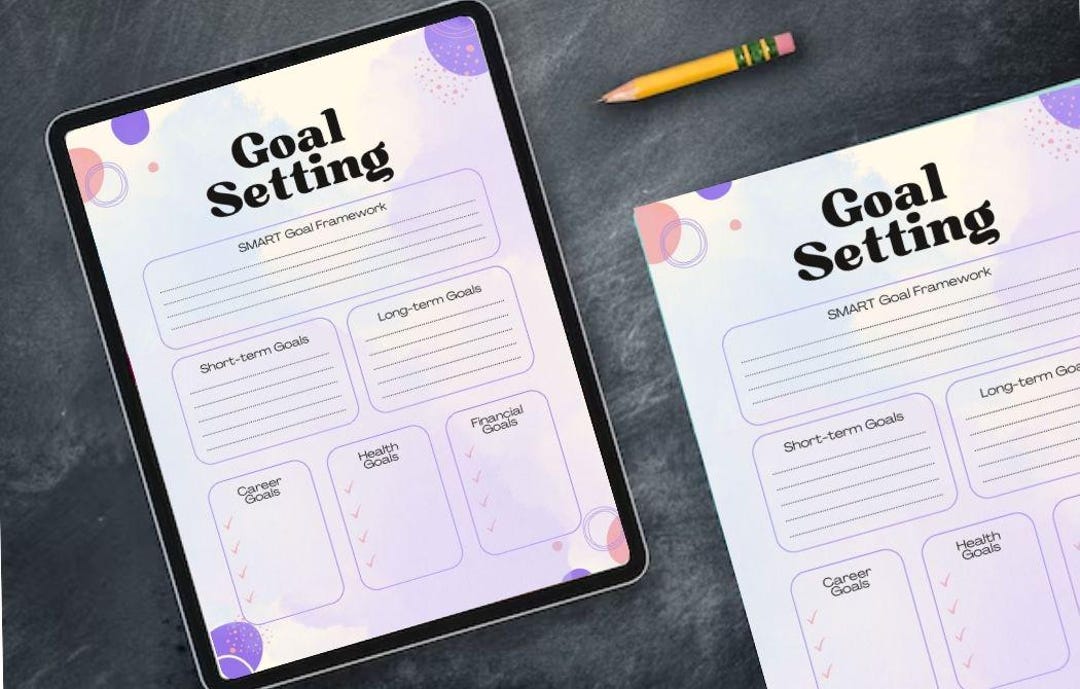 Goal Setting Worksheet | SMART Goals Planner | Printable Productivity ...