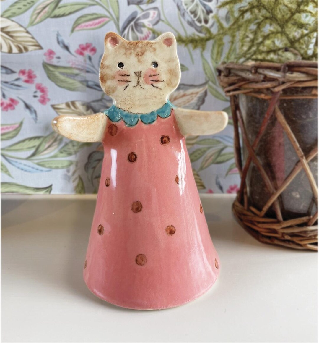 Handmade Ceramic Cat Bell: Whimsical Pottery Figurine - Etsy