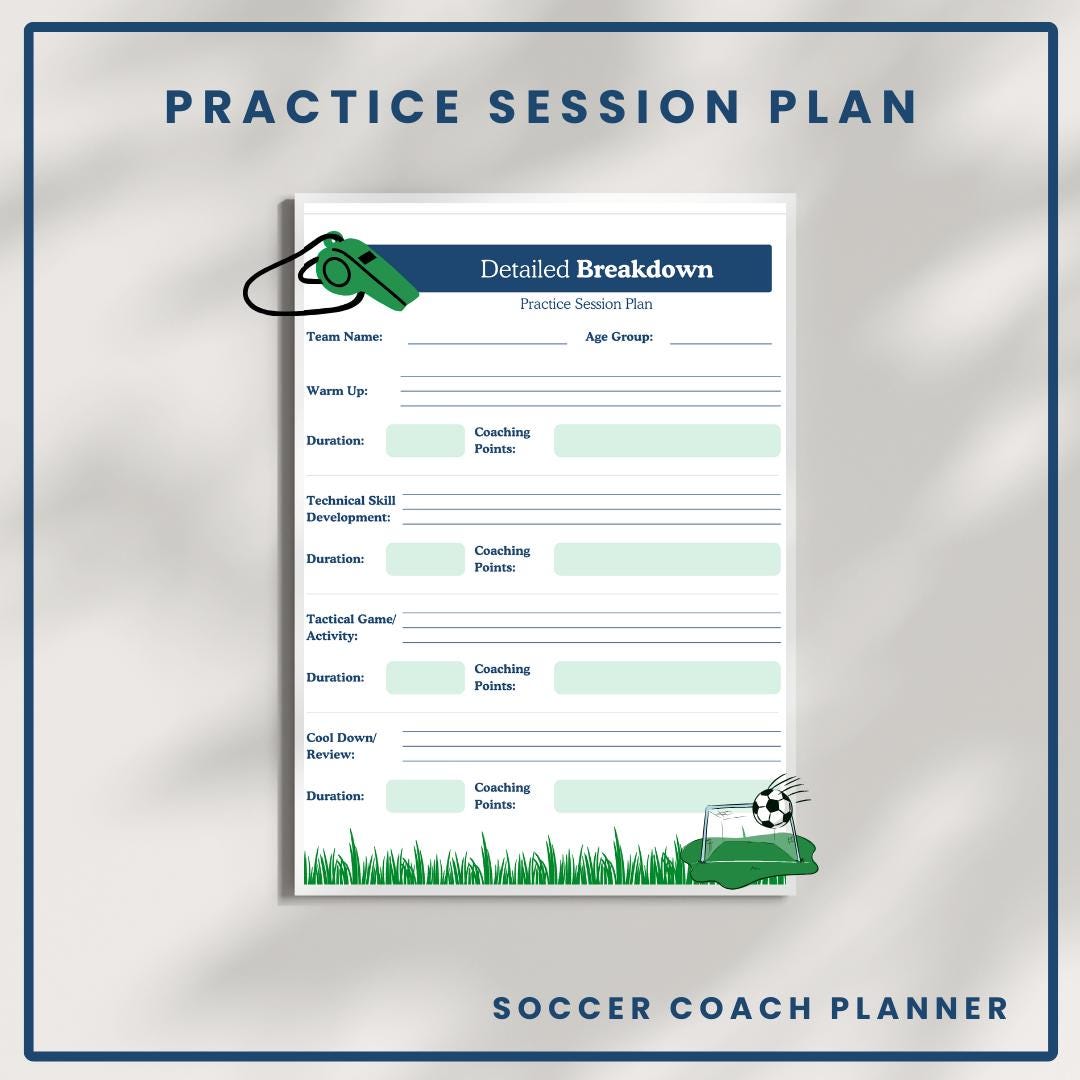 Soccer Practice Plan Template | Detailed Training Breakdown | Youth ...