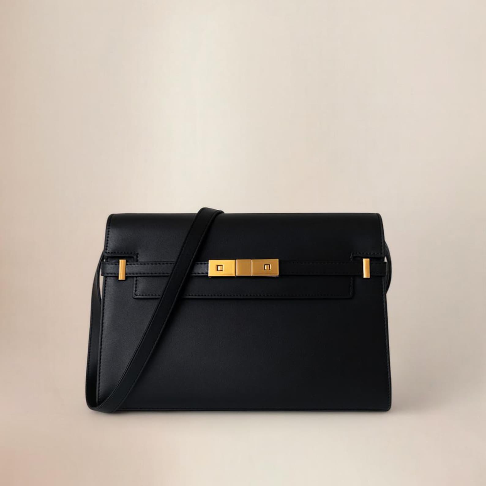 Structured Genuine Leather Shoulder Bag | Minimalist Brown Top Handle ...