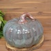 Giant Gourd Ceramic Pumpkin - Rustic Riverstone Green and Mother of ...