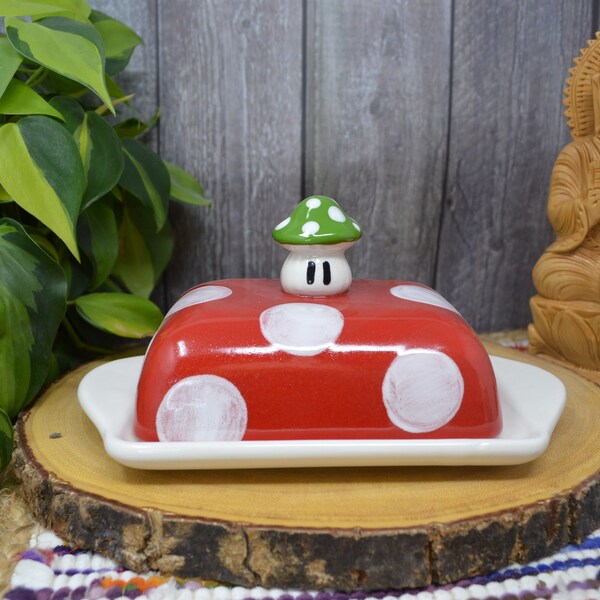 Red Butter Dish - Etsy