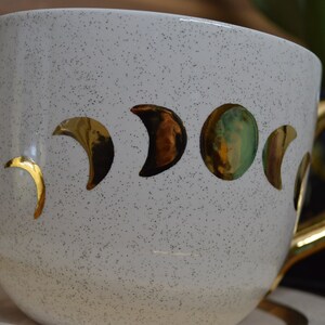 Yellow Gold and Glitter Lunar Phase - Crescent Moon - Jumbo Ceramic ...