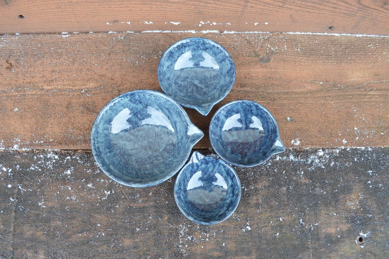 Midnight Stone Blue Earth Tone Nesting Ceramic Measuring | Etsy