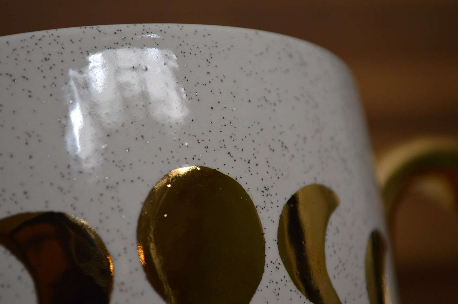 Yellow Gold and Glitter Lunar Phase - Crescent Moon - Jumbo Ceramic ...