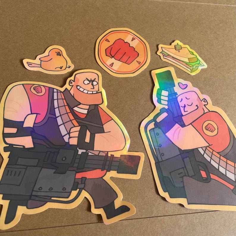 TF2 - Heavy Sticker Pack - Etsy