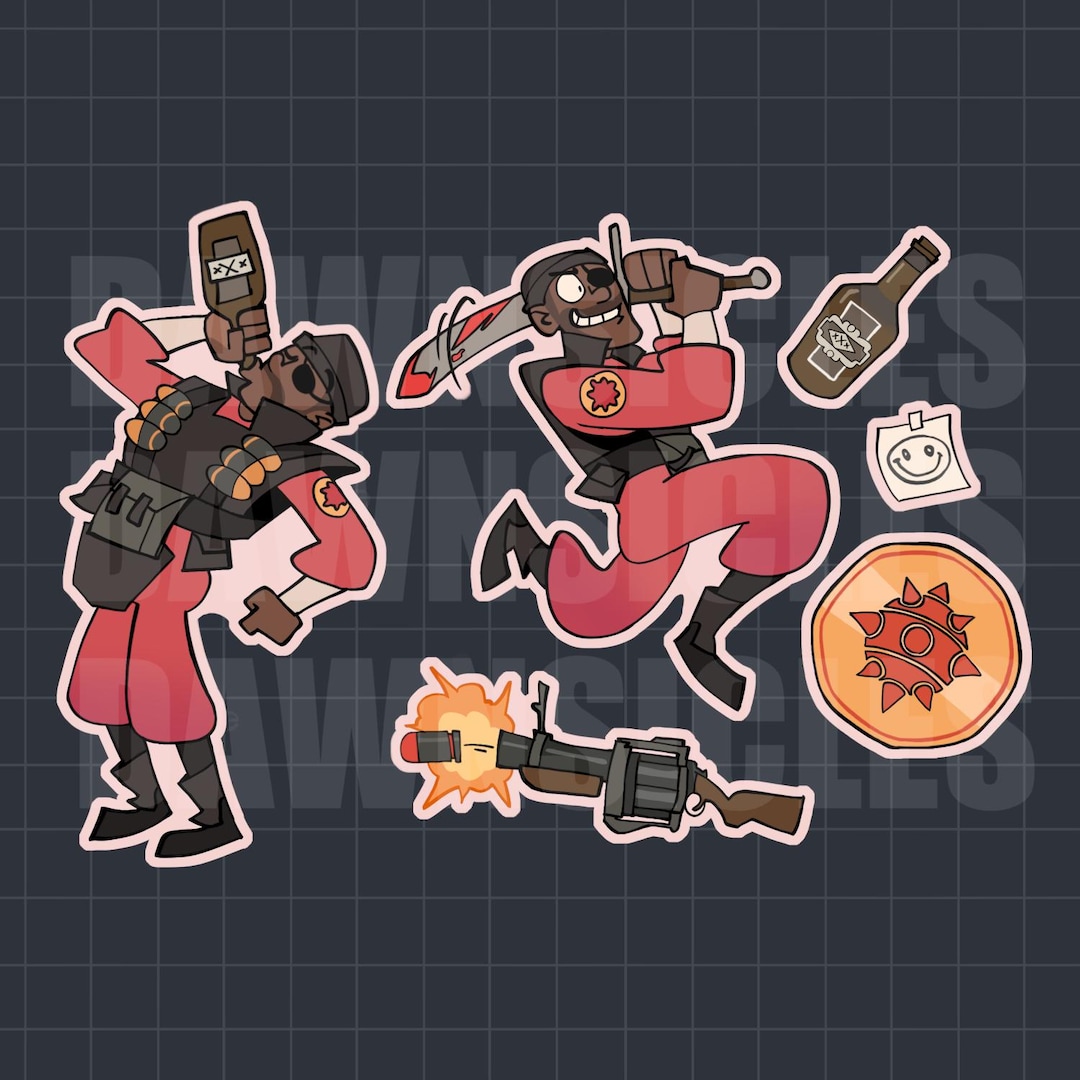 TF2 - Demoman Sticker Pack - Etsy