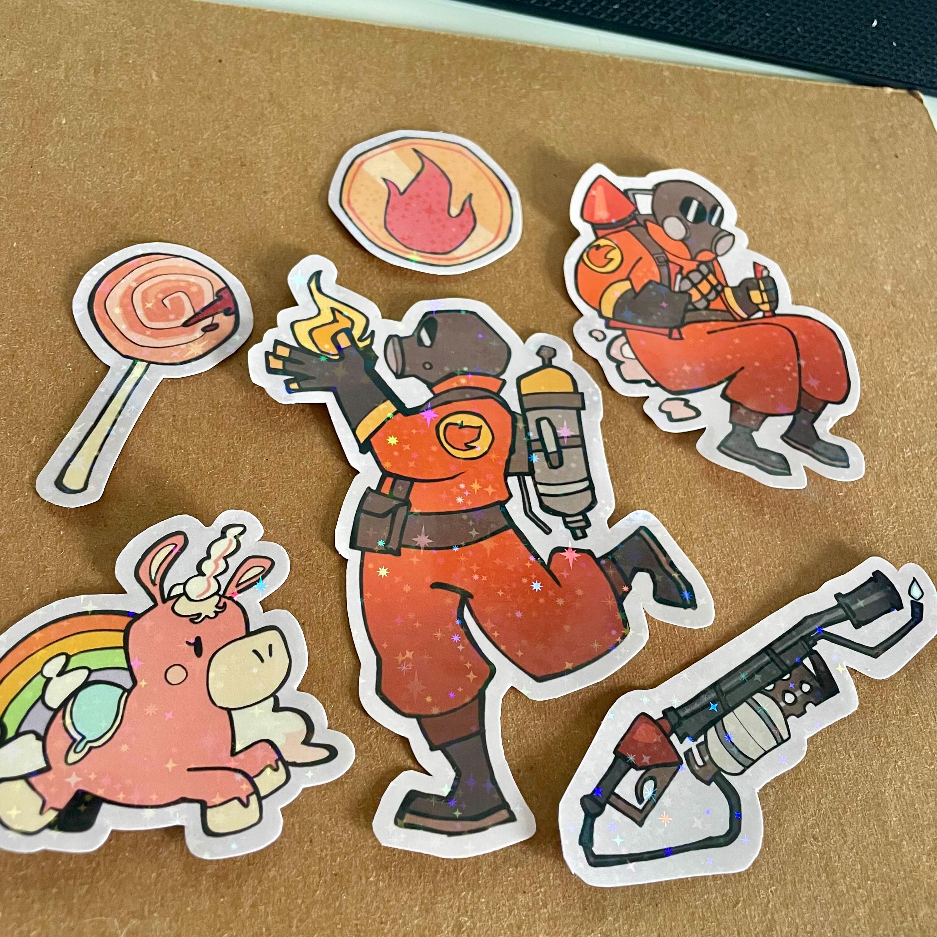 TF2 - Pyro Sticker Pack - Etsy