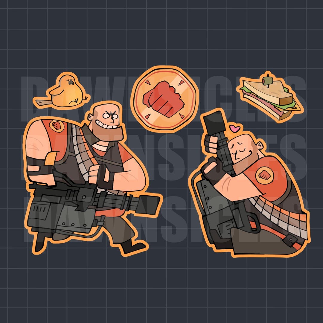 TF2 - Heavy Sticker Pack - Etsy