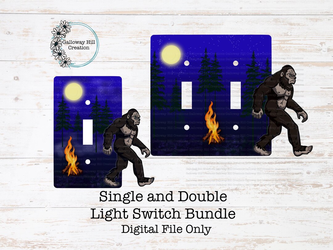 Big Foot Light Switch Sublimation PNG Design: Single and Double Bundle ...