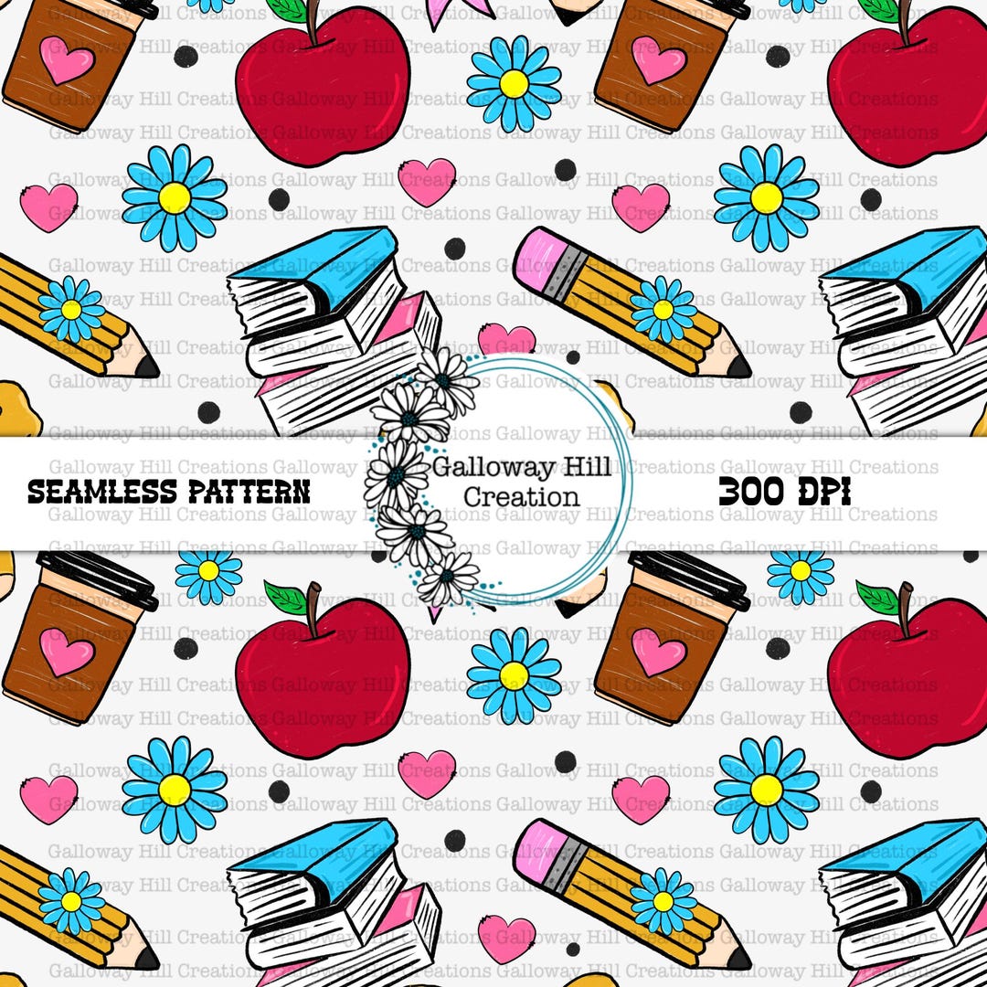 Teacher Seamless Pattern, Digital Download , Back to School Digital ...