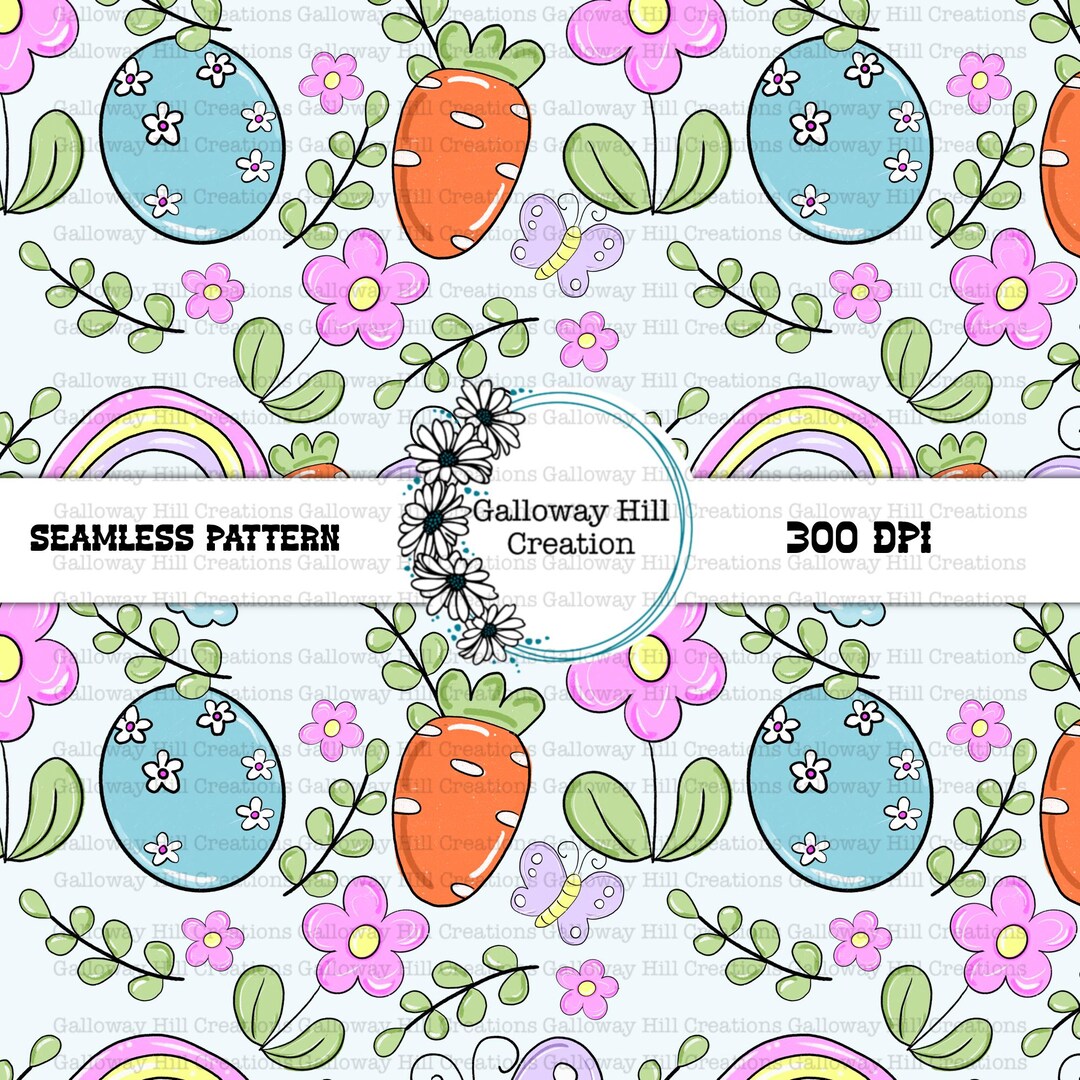 Easter Seamless Pattern, Digital Download , Easter Digital Paper, Easter Fabric Pattern, Spring ...