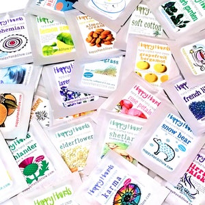 32-scent SUPER Sampler Hand Cream Sample Set HAPPY HANDS Scented Shea ...