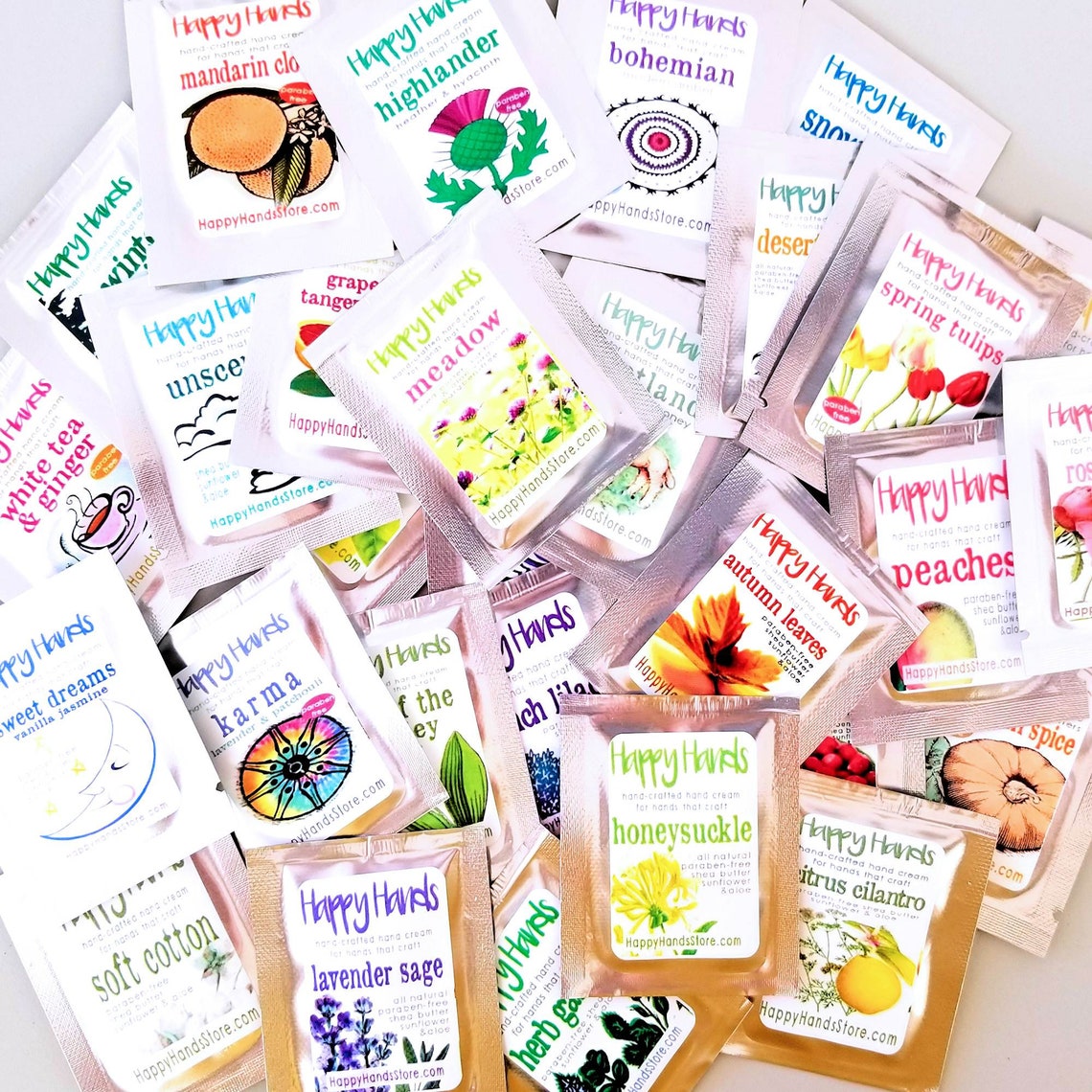 32-scent SUPER Sampler Hand Cream Sample Set HAPPY HANDS - Etsy