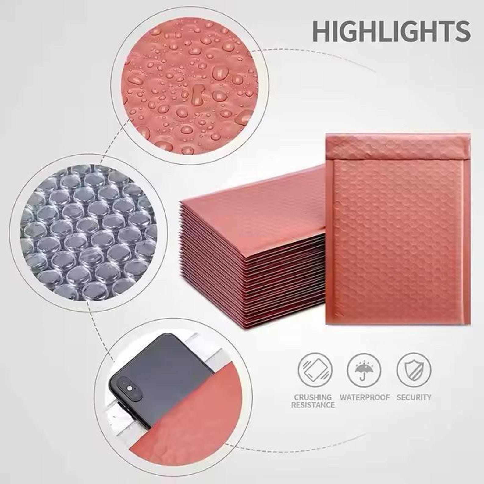 100 Pack Bubble Mailers 4.3x5.1" Envelopes Usable Size 4x5" Thick ...