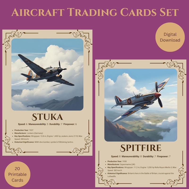 Aircraft Trade Cards - Etsy UK