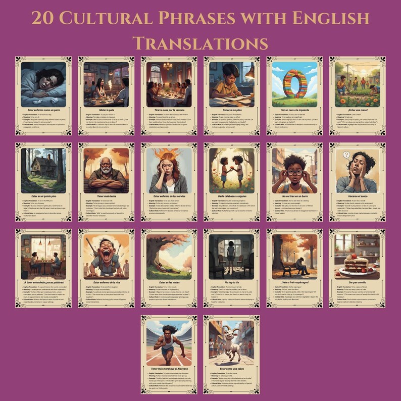 Spanish Idiom Flashcards: Language Learning Cards With Cultural Notes ...
