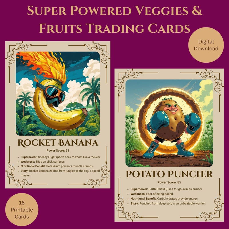Nutrition Card Game - Etsy